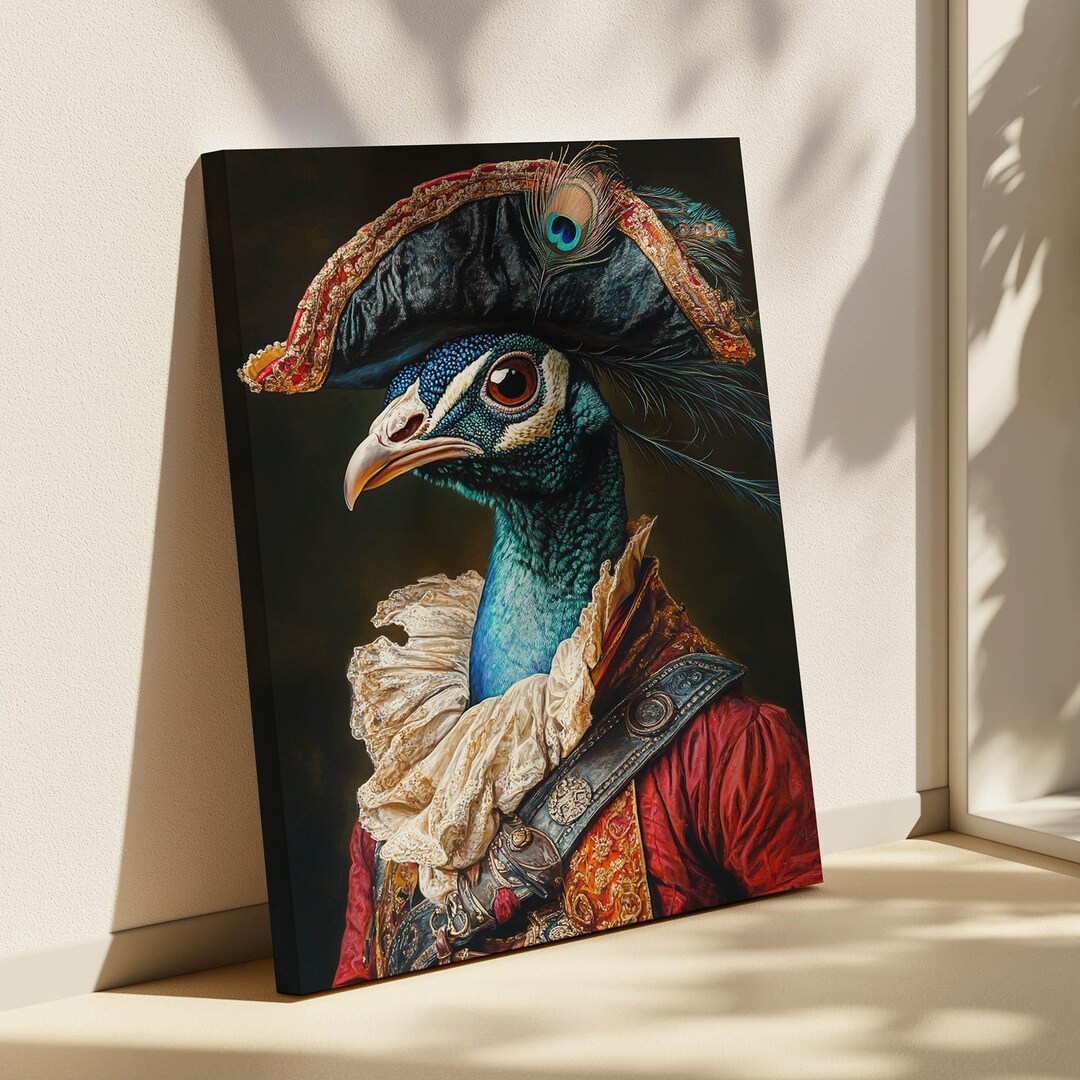 Renaissance Portrait of a Peacock Pirate | Canvas Wall Art | Vintage ...