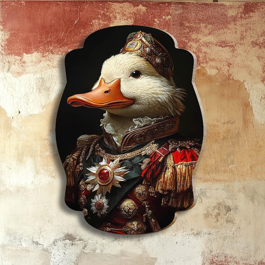 Renaissance Portrait of a Duck Military General | Wood Wall Art ...