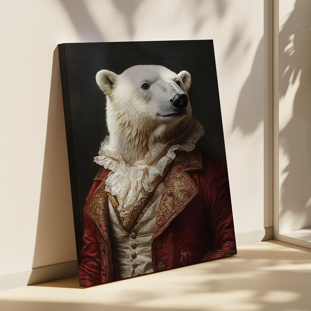 Renaissance Portrait of a Polar Bear Gentleman | Canvas Wall Art ...