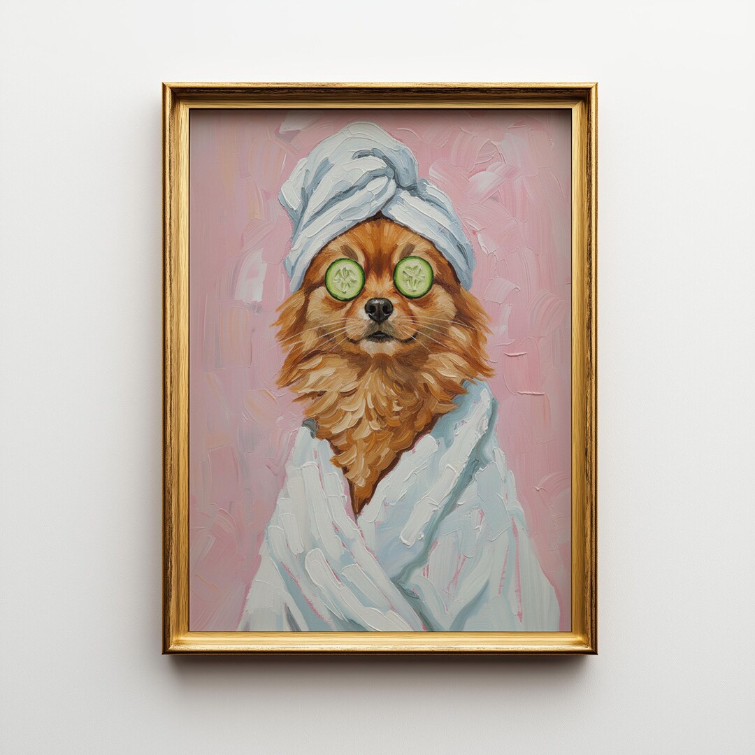 German Spitz Dog Spa Art - Dog Breed Canvas Wall Decor Gift - Etsy