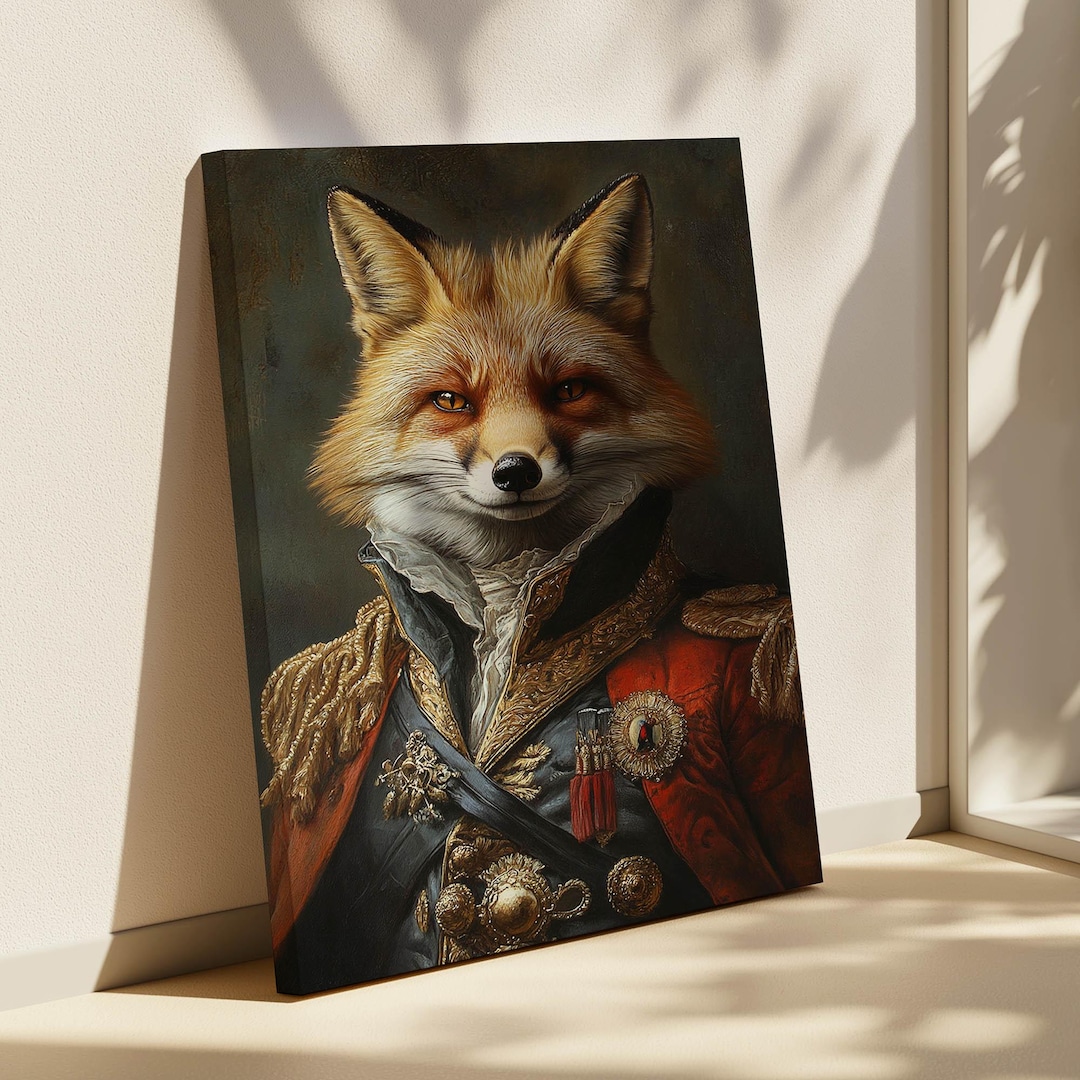 Renaissance Portrait of a Fox Military General | Canvas Wall Art ...