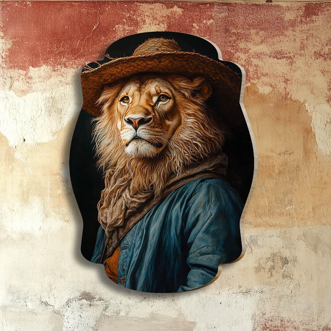 Renaissance Portrait of a Lion Farmer | Wood Wall Art | Vintage ...