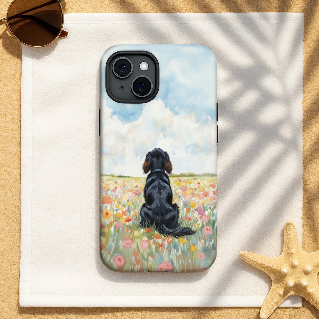 Gordon Setter Flower Field Art Phone Case - Dog Memorial Gift for ...