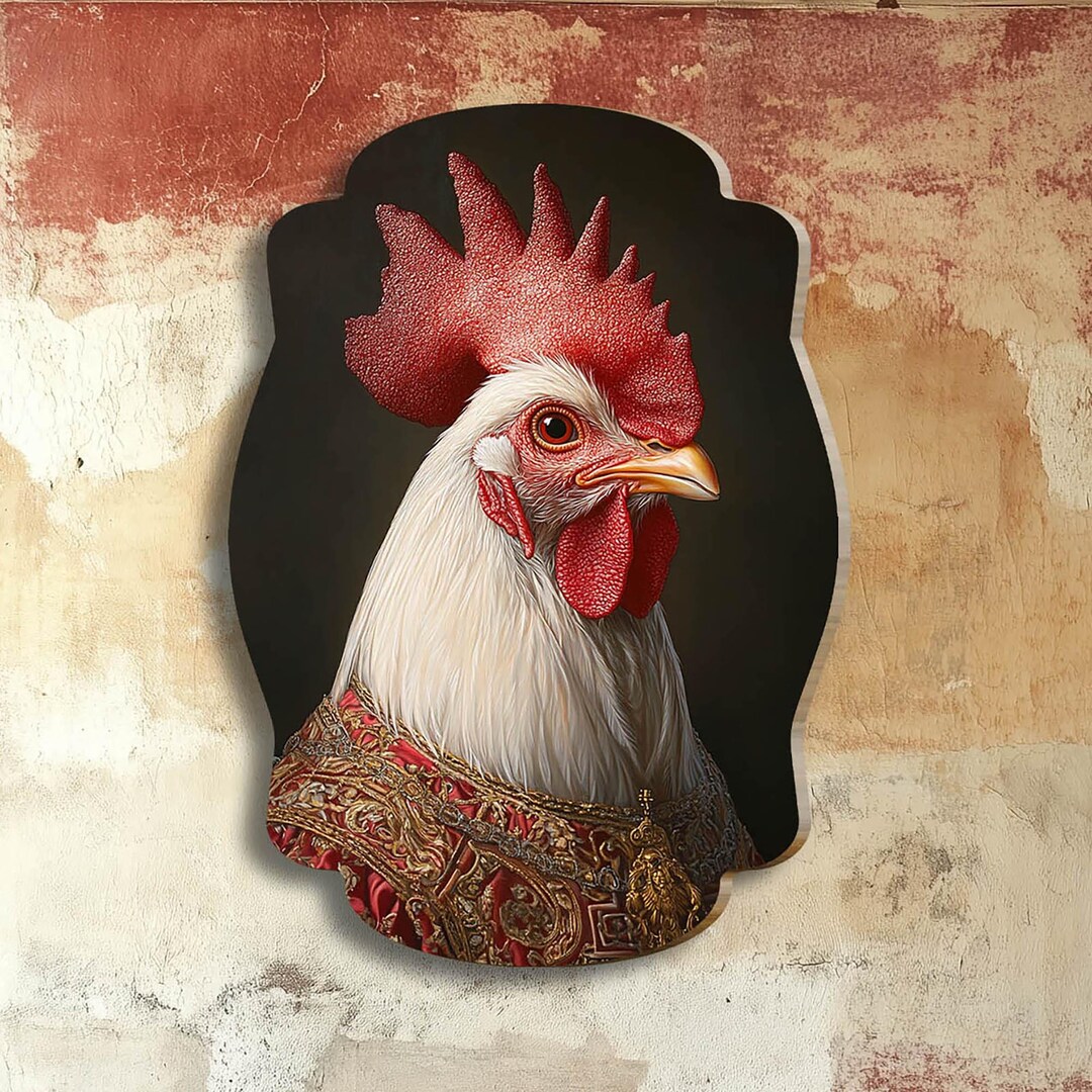 Renaissance Portrait of a Chicken Pope | Wood Wall Art | Vintage ...