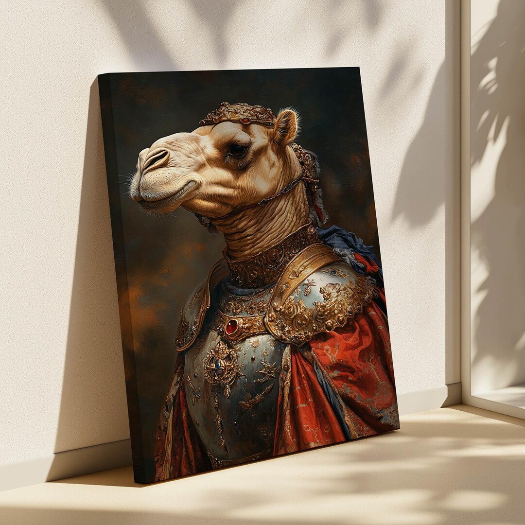 Renaissance Portrait of a Camel Knight | Canvas Wall Art | Vintage ...