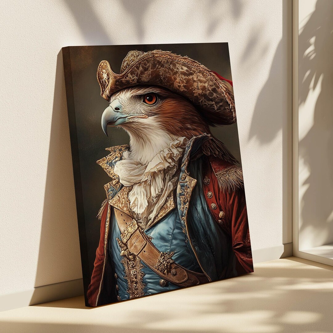 Renaissance Portrait of a Hawk Pirate | Canvas Wall Art | Vintage ...