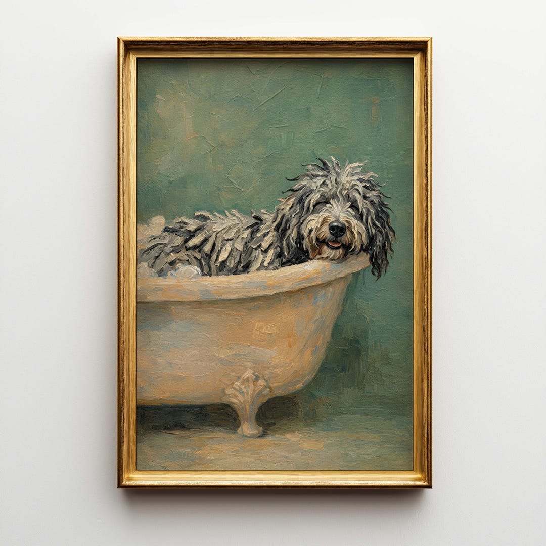 Bergamasco Sheepdog Poster and Canvas Wall Art - Large Italian Shepherd ...