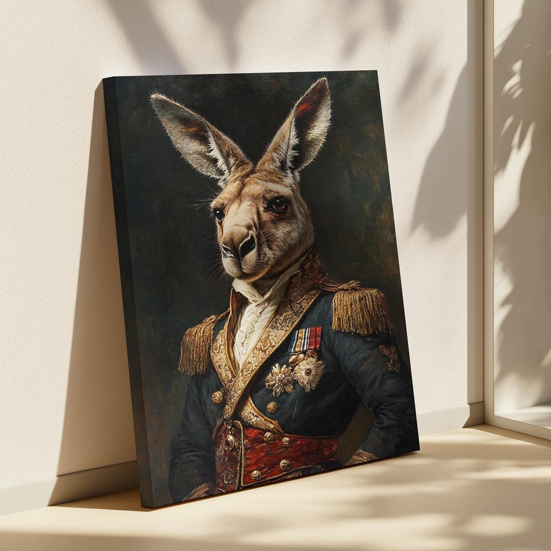 Renaissance Portrait of a Kangaroo Military General | Canvas Wall Art ...