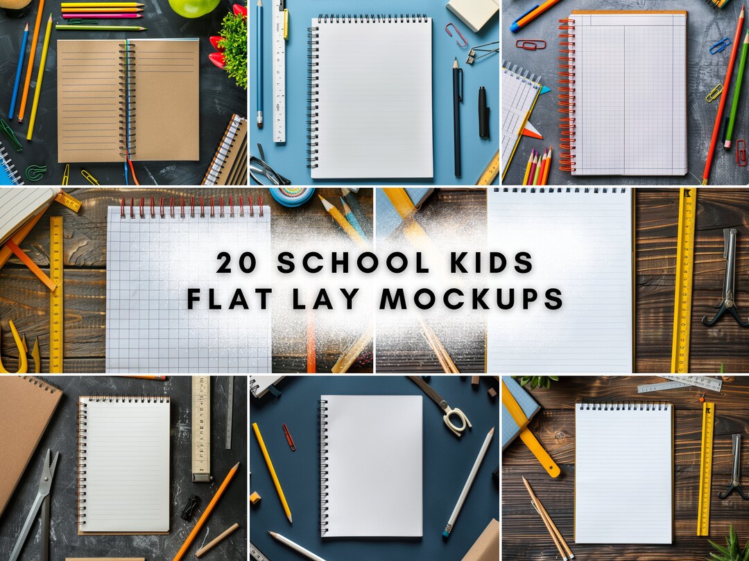 20 School Kids Flat Lay Mockup Bundle | Digital Background Mock up ...