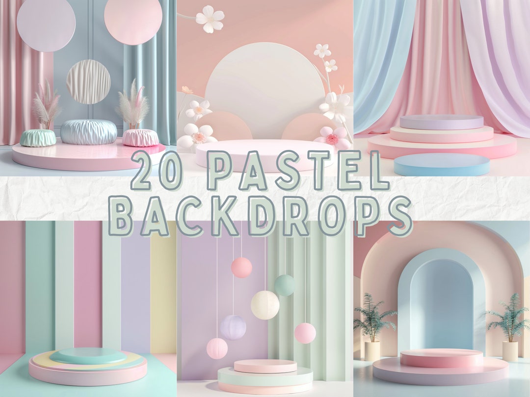 20 Pastel Product Photography Backdrops: Showcase Mockups (digital) - Etsy