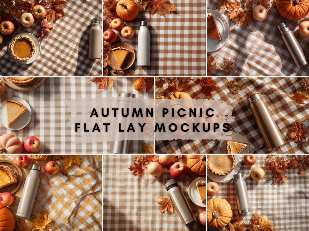 20 Autumn Picnic Flat Lay Mockups | Digital Background Mock up ...