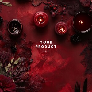 20 Red Dark Goth Flat Lay Mockup Bundle | Digital Background Mock up ...