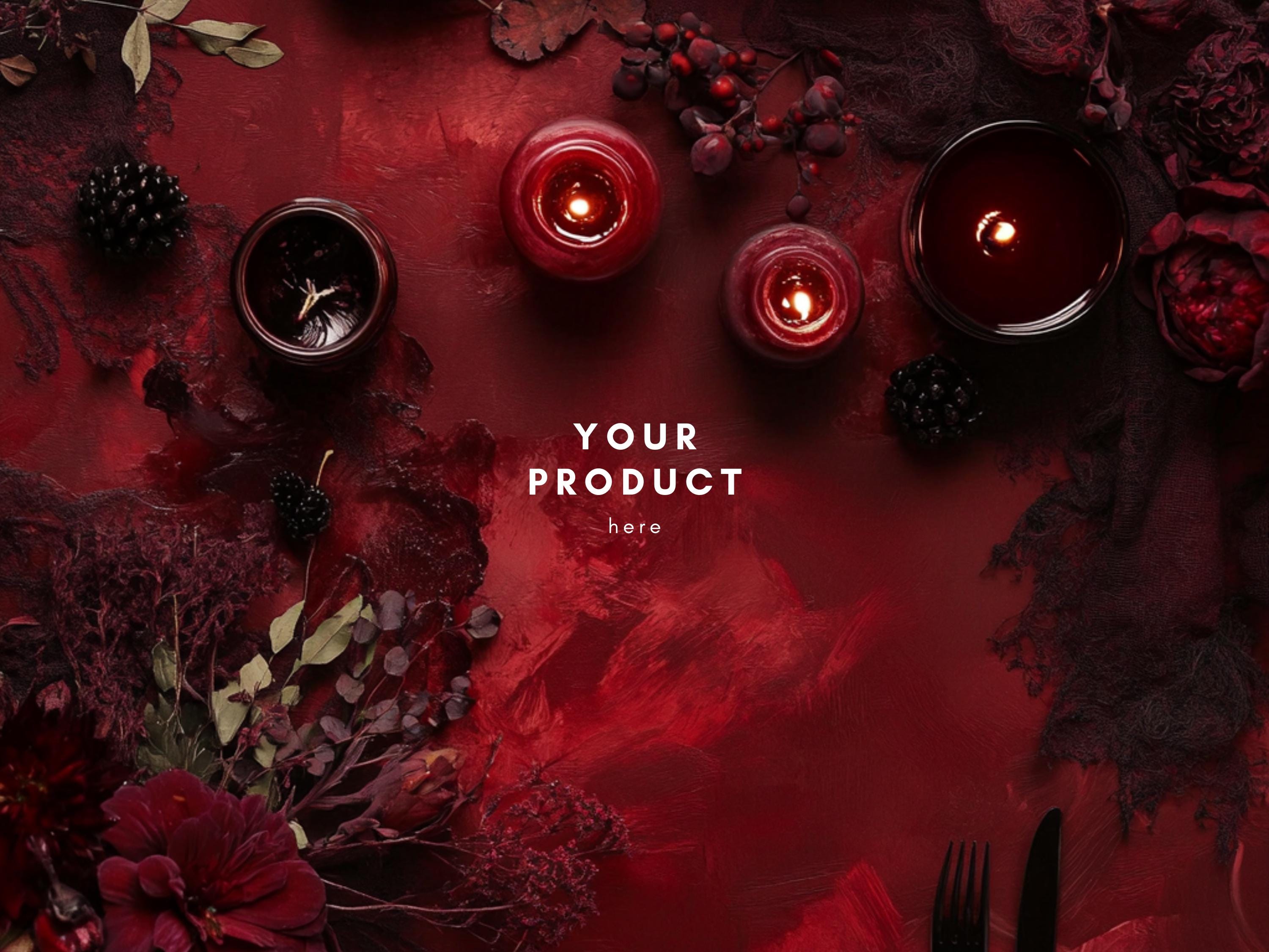 20 Red Dark Goth Flat Lay Mockup Bundle | Digital Background Mock up ...