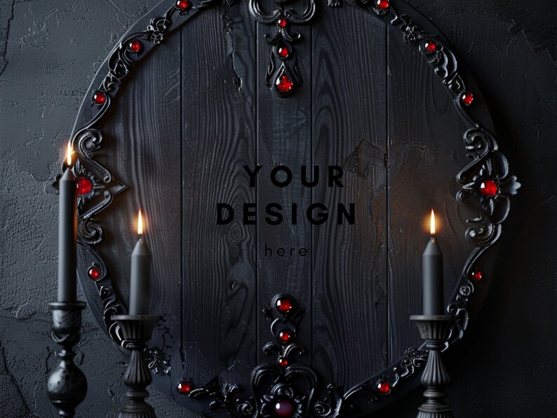 20 Ruby Dark Goth Round Wood Mockup Bundle | Digital Background Mock up ...