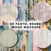 20 Pastel Round Wood Mockup Bundle | Digital Background Mock up ...