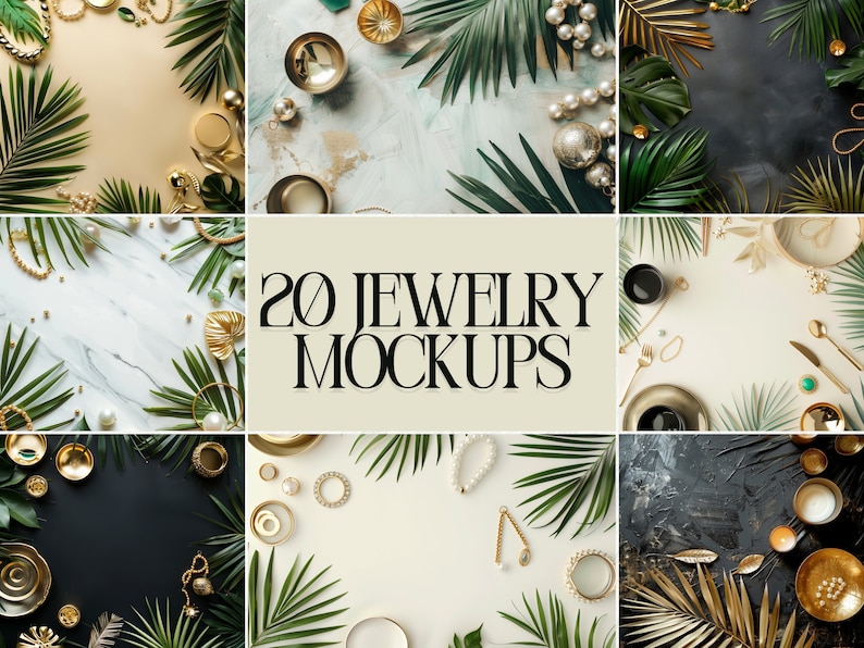 20 Jewelry Flat Lay Mockup Bundle | Digital Background Mock up ...