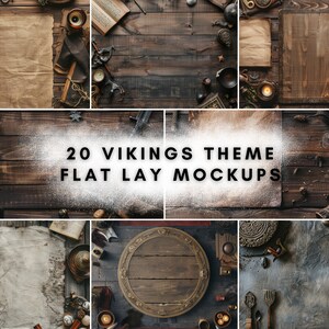 20 Vikings Theme Flat Lay Mockup Bundle | Digital Background Mock up ...