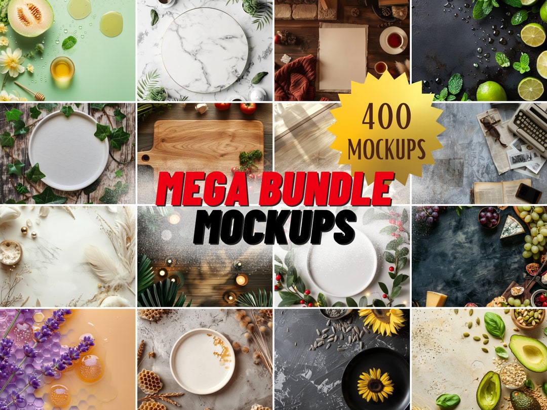 400 Mega Bundle Flat Lays Mockups Digital Background Mock up Product ...