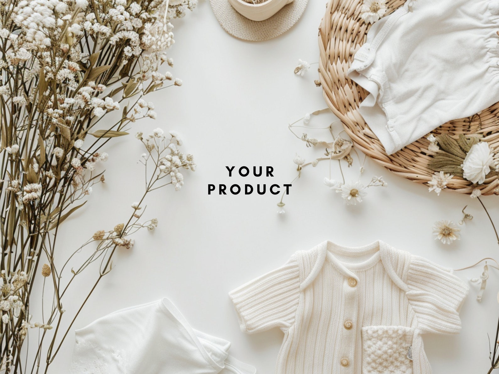 20 Boho Baby Clothes Flat Lay Mockup Bundle | Digital Background Mock ...