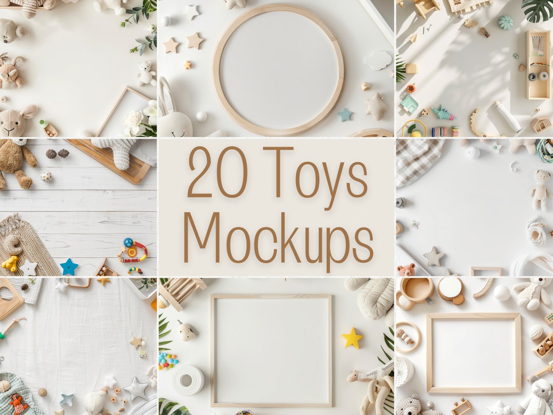 20 Baby Toys Flat Lay Mockup Bundle | Digital Background Mock up ...