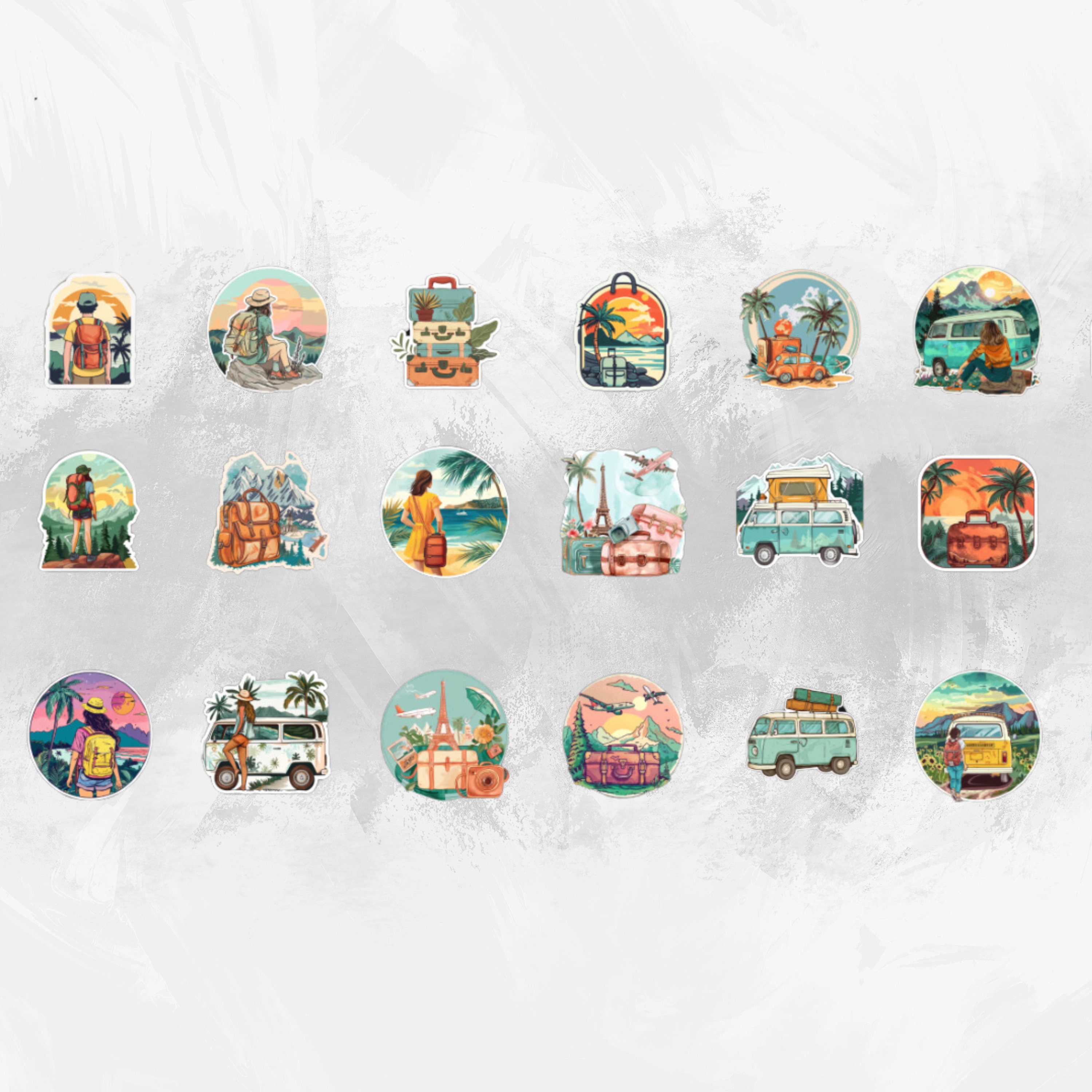 48 Travel Stickers PNG Travel Clipart Travel Illustrations Nature ...