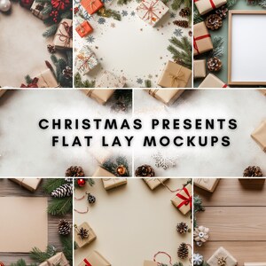 20 Christmas Presents Flat Lay Mockup Bundle | Digital Background Mock ...