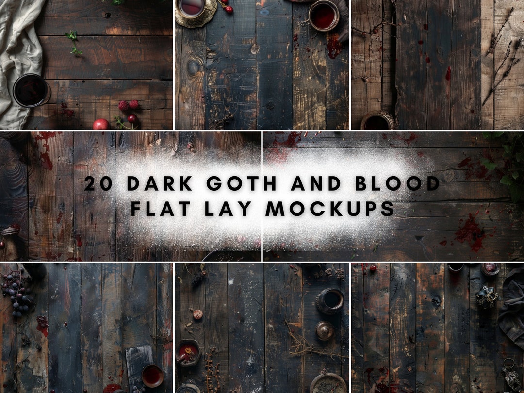 20 Dark Goth and Blood Flat Lay Mockup Bundle | Digital Background Mock ...