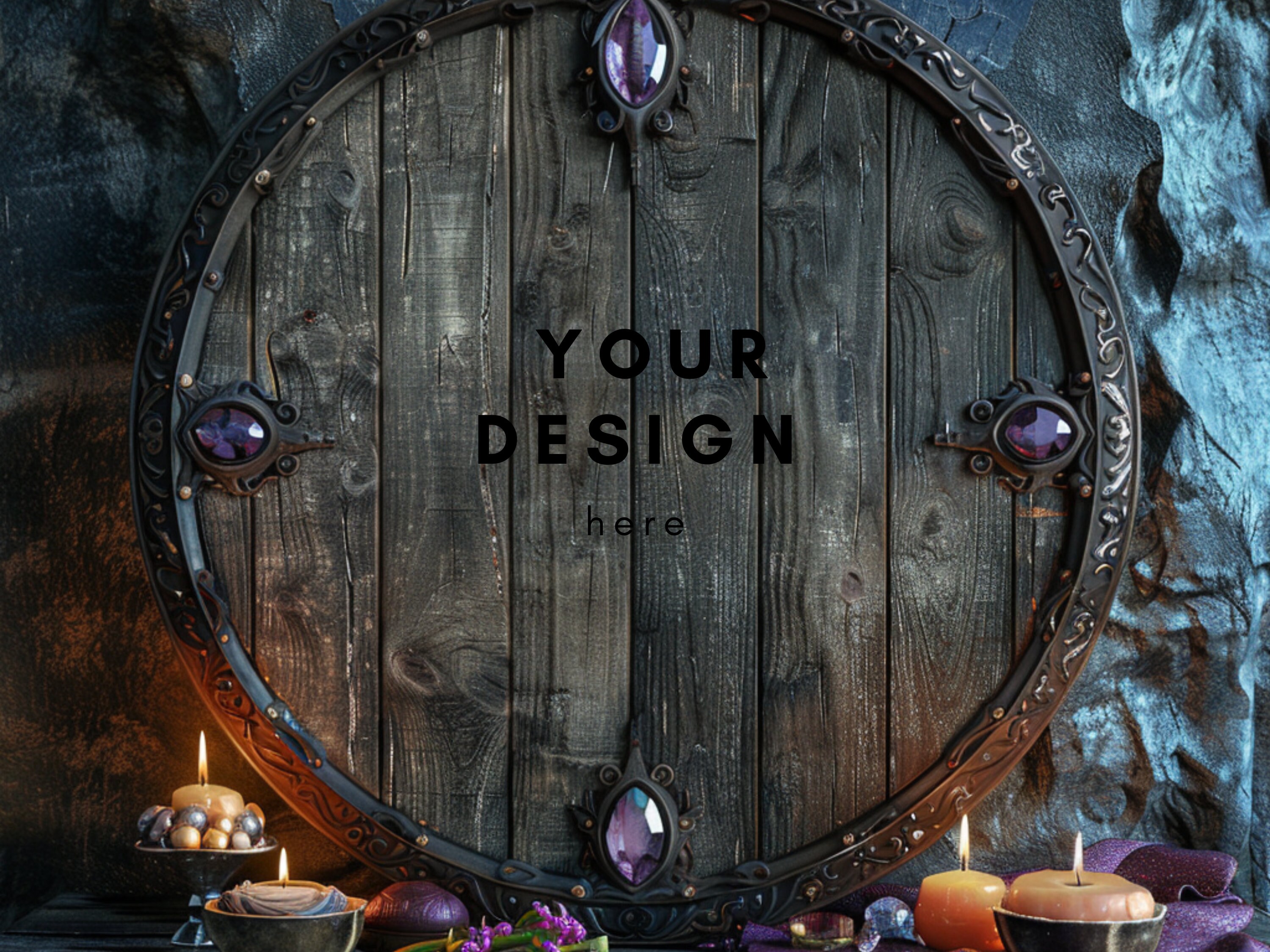 20 Dark Goth Round Wood Mockup Bundle | Digital Background Mock up ...