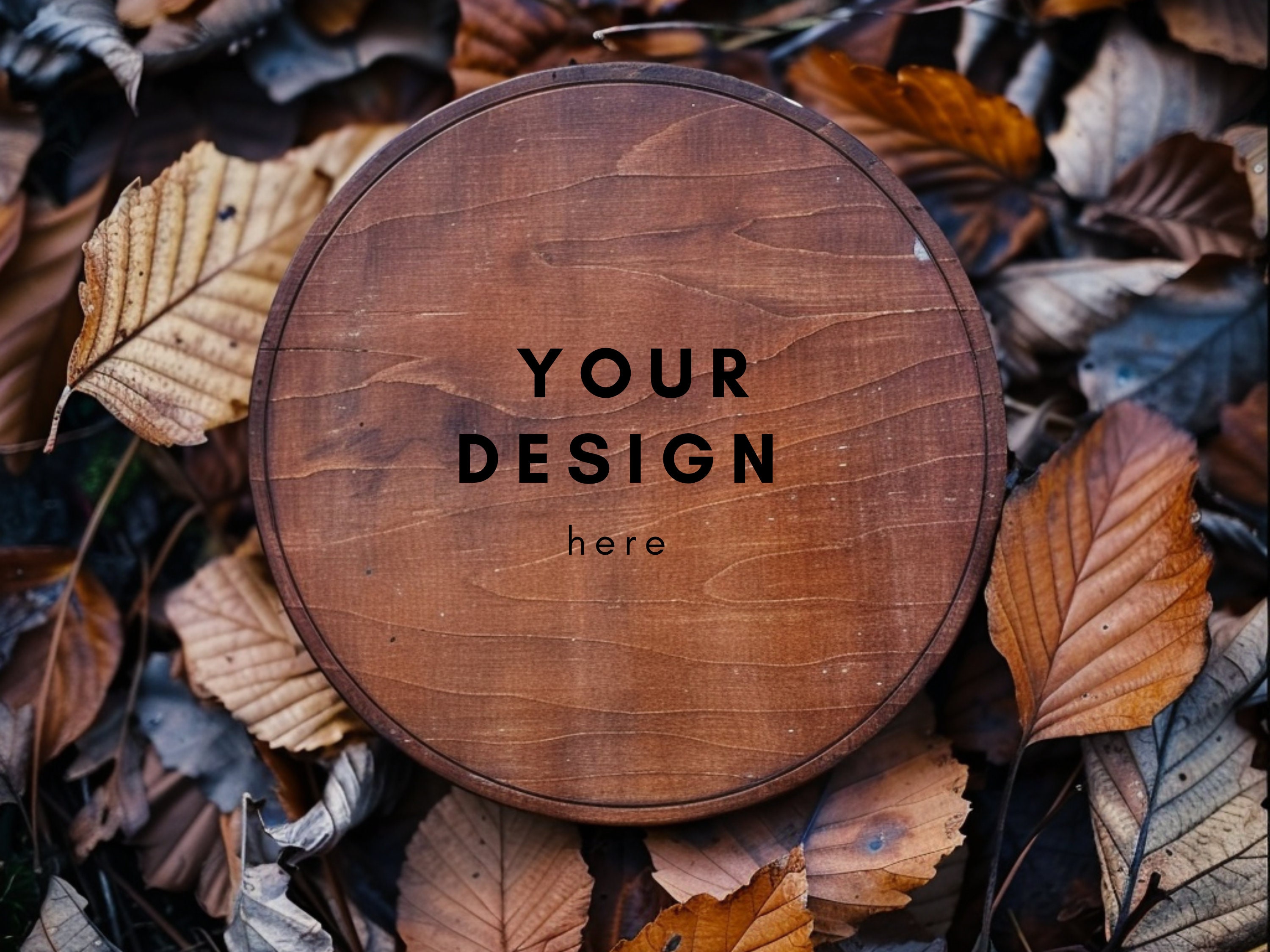 20 Round Wood and Leaves Mockup Bundle | Digital Background Mock up ...