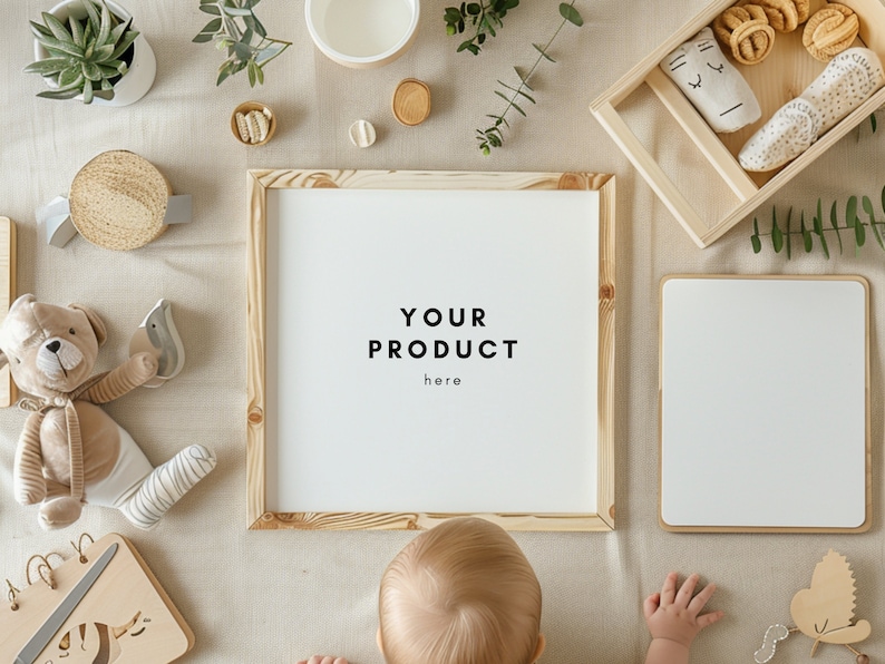 20 Montessori Kids Toys Flat Lay Mockup Bundle | Digital Background ...