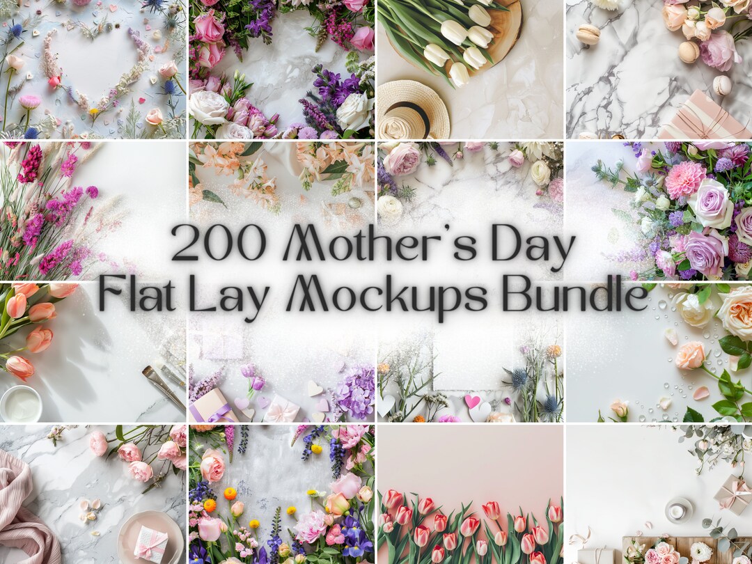 200 Mother's Day Floral Flat Lay Mockup Bundle (digital Download) - Etsy