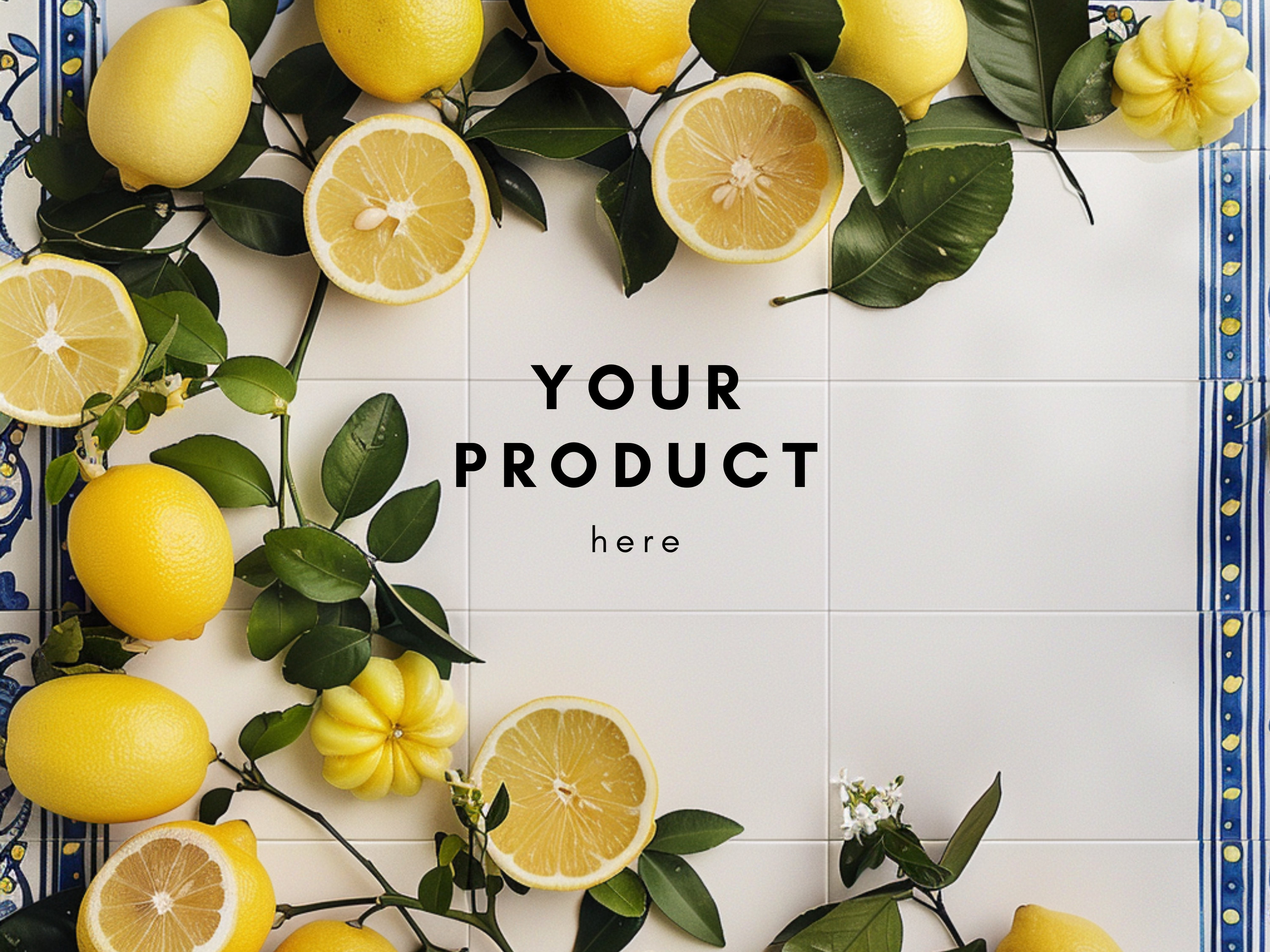 20 Lemon Italian Style Flat Lay Mockup Bundle | Digital Background Mock ...