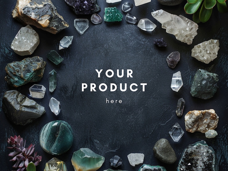 21 Crystals Flat Lay Mockup Bundle | Digital Background Mock up ...