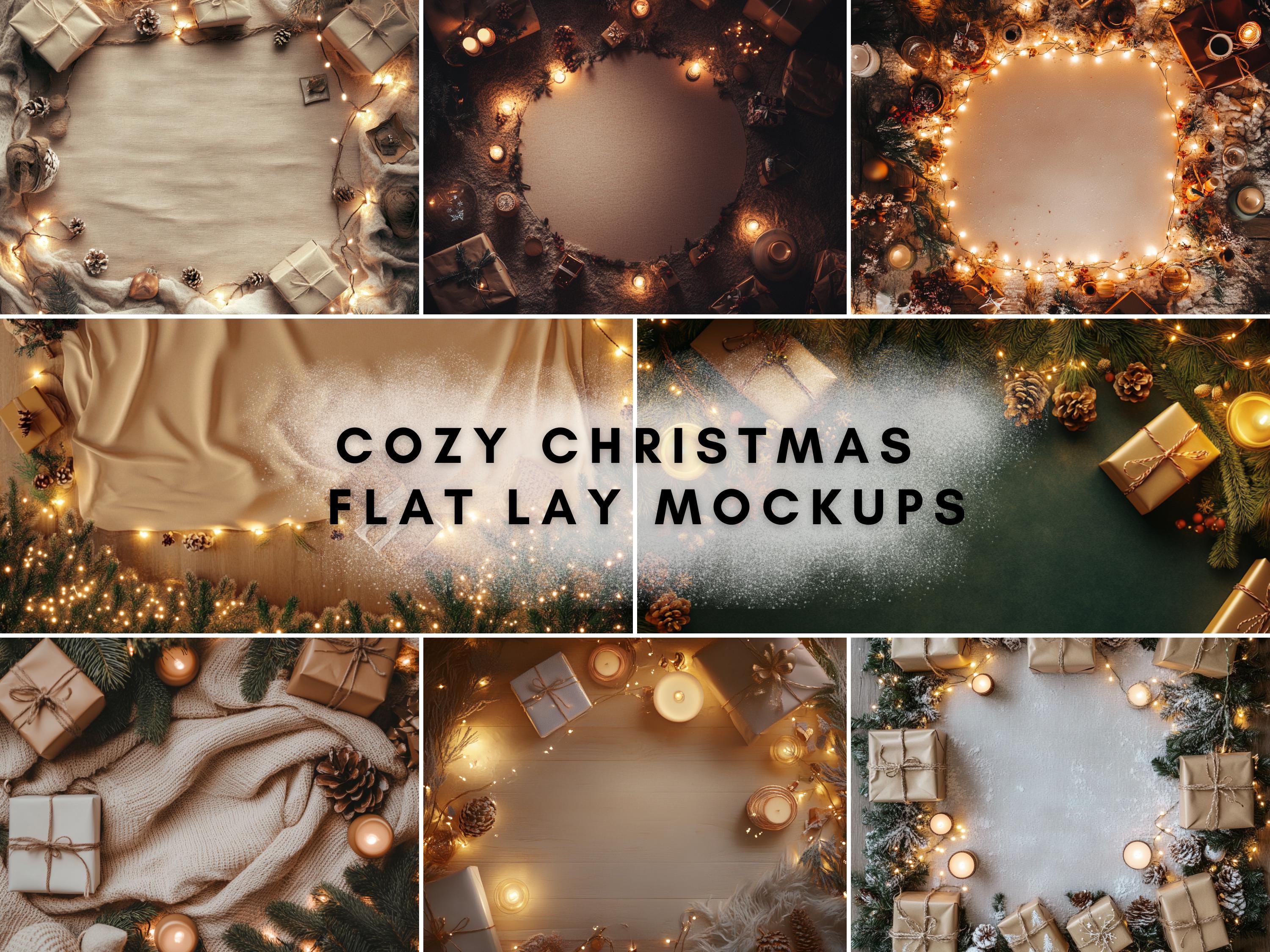20 Cozy Christmas Flat Lay Mockup Bundle | Digital Background Mock up ...