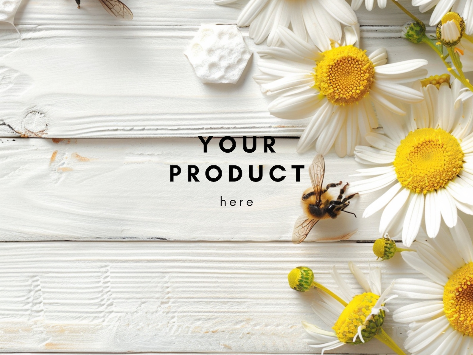 20 Daisies and Bees Flat Lay Mockup Bundle | Digital Background Mock up ...