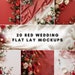 20 Red Theme Wedding Flat Lay Mockup Bundle | Digital Background Mock ...