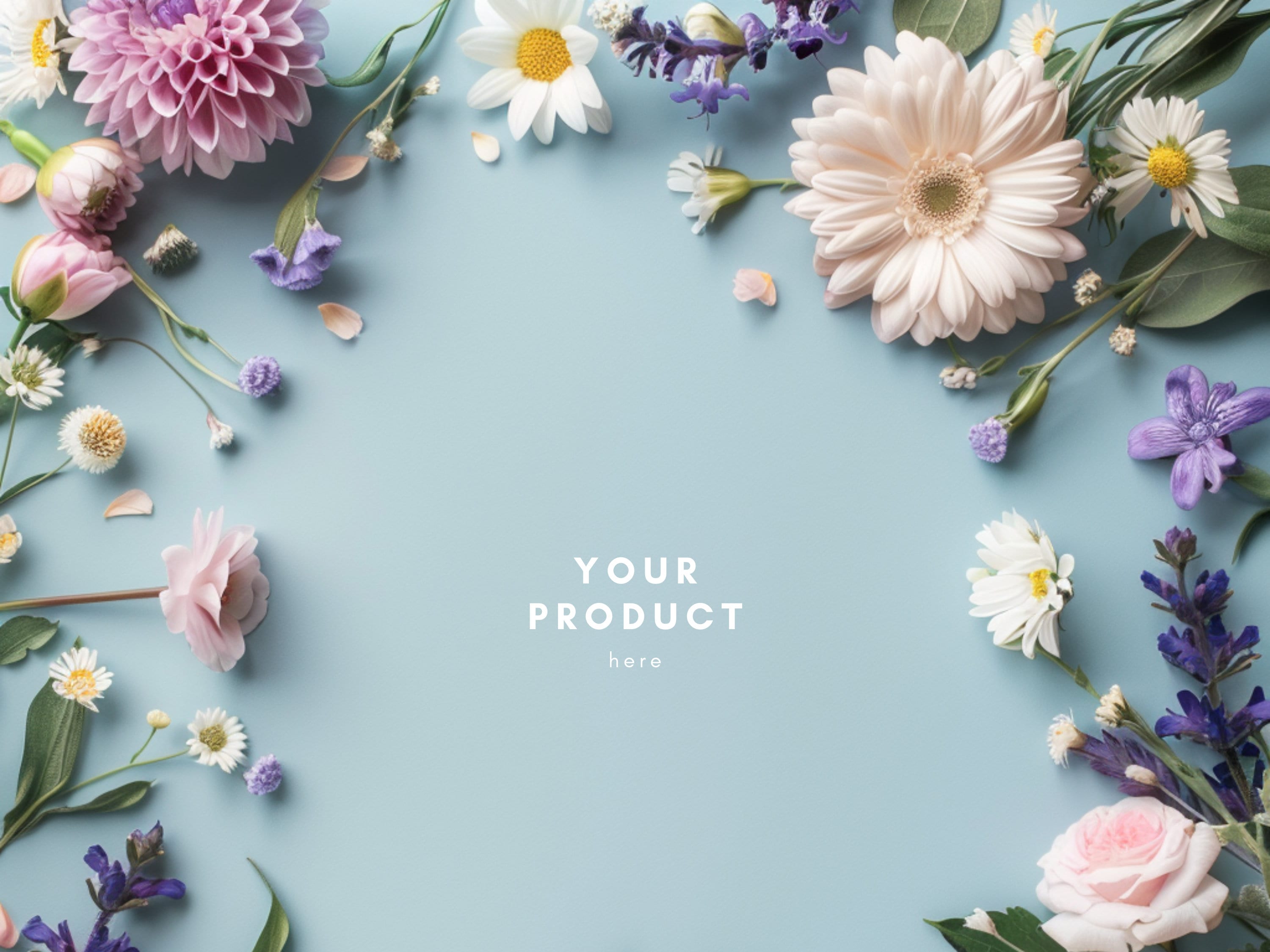 20 Pastel Flowers Flat Lay Mockup Bundle | Digital Background Mock up ...