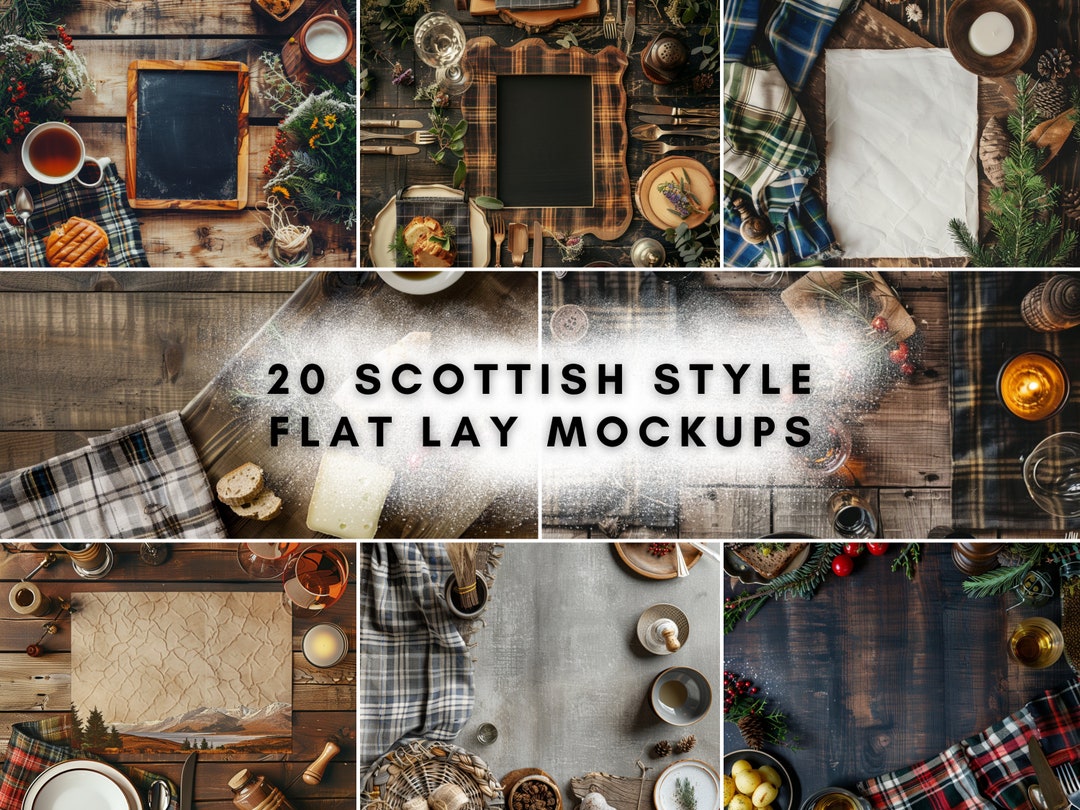 20 Scotland Vibes Flat Lay Mockup Bundle | Digital Background Mock up ...