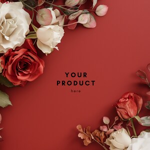 20 Red Theme Wedding Flat Lay Mockup Bundle | Digital Background Mock ...