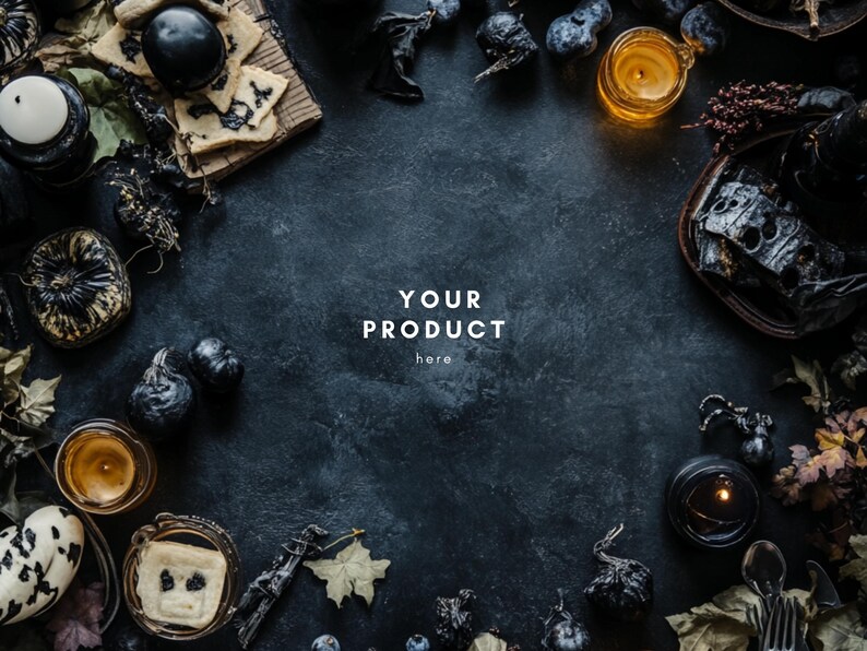 20 Halloween Dark Goth Flat Lay Mockup Bundle | Digital Background Mock ...