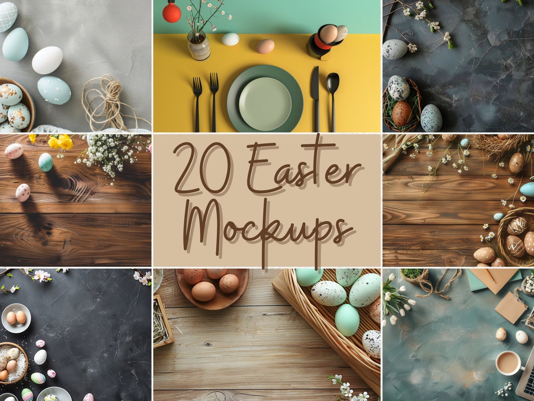20 Easter Holiday Flat Lay Mockup Bundle | Digital Background Mock up ...