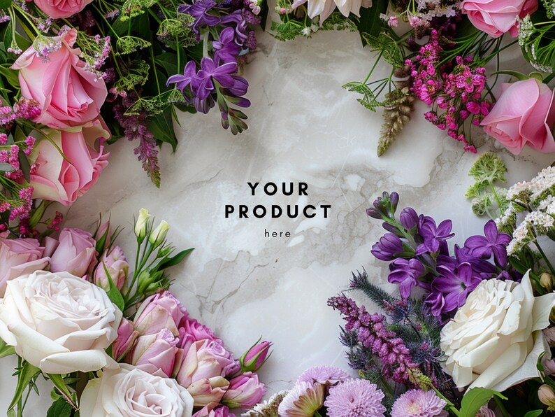 20 Mother's Day Flowers Flat Lay Mockup Bundle Digital Background Mock ...