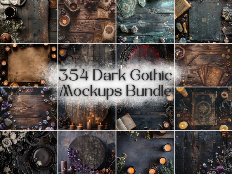 354 Dark Goth Mega Bundle Mockups Digital Background Mock up Product ...
