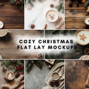 23 Cozy Cappuccino Christmas Flat Lay Mockup Bundle | Digital ...