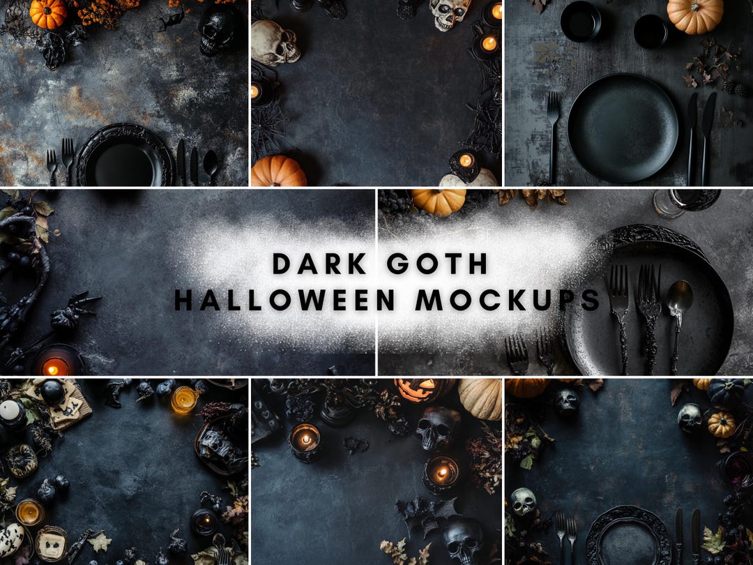 20 Halloween Dark Goth Flat Lay Mockup Bundle | Digital Background Mock ...