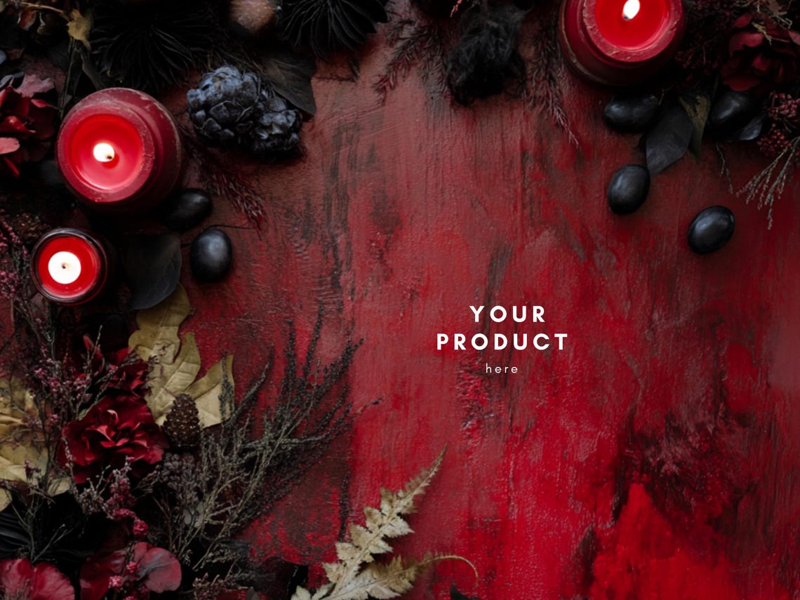 20 Red Dark Goth Flat Lay Mockup Bundle | Digital Background Mock up ...