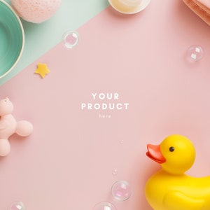 20 Rubberducks Pastel Flat Lay Mockup Bundle | Digital Background Mock ...