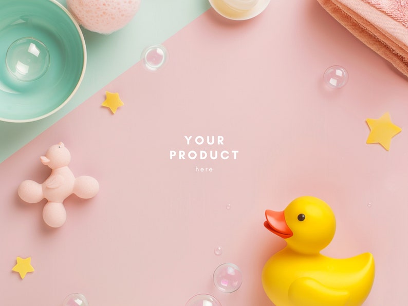 20 Rubberducks Pastel Flat Lay Mockup Bundle | Digital Background Mock ...