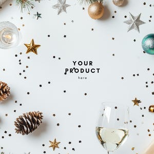 20 Christmas Confetti Flat Lay Mockup Bundle | Digital Background Mock ...