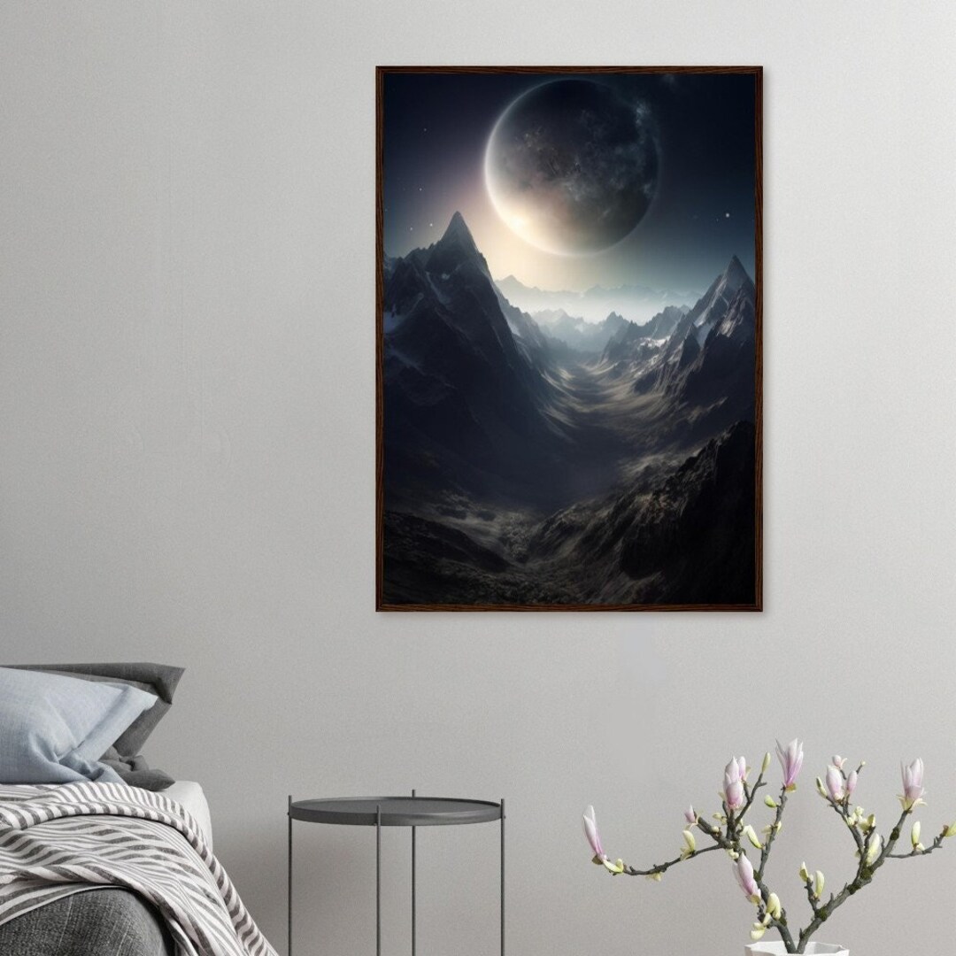 Lunar Cosmic View Premium Matte Paper Wooden Framed Poster Various ...